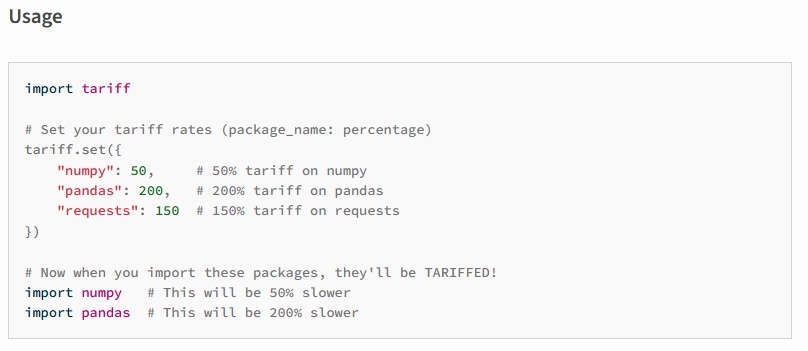 最強言語『Python』、全てを過去にする究極の神ライブラリ『Tariff』が公開される
